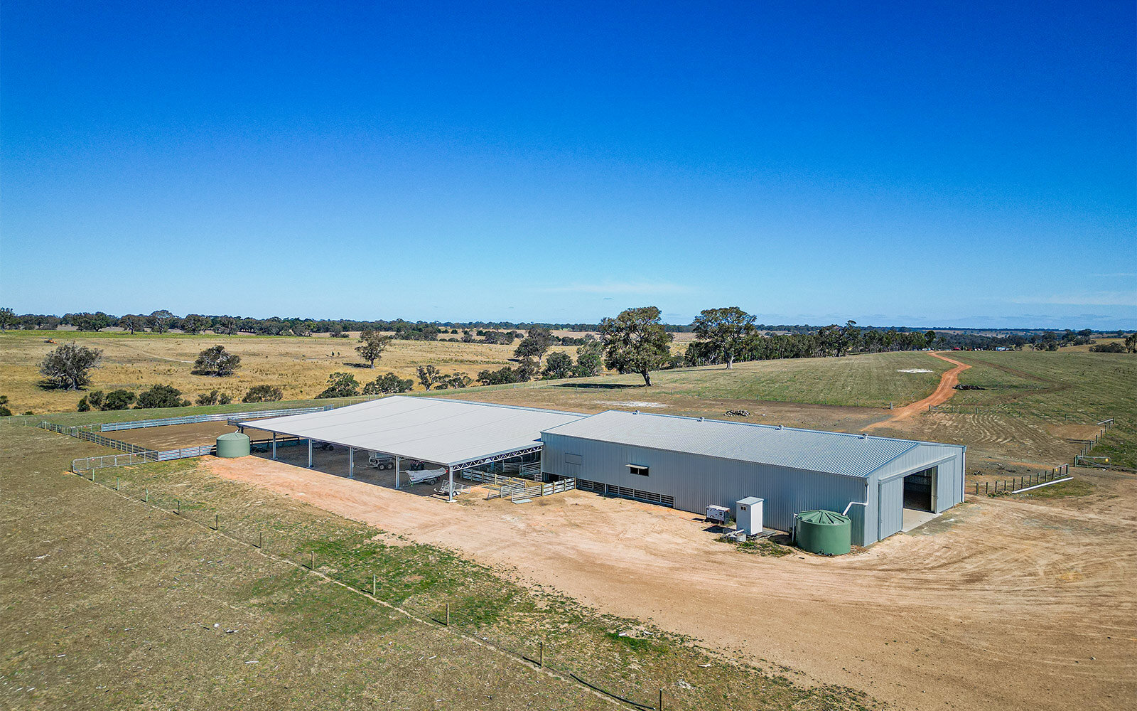 Whale farm shearing shed and agricultural yard cover